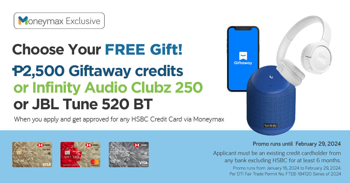 Moneymax HSBC Promo 2024: Free eGift, Headphones, or Speaker