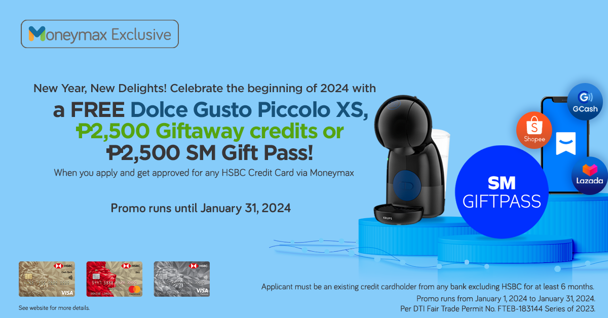 Moneymax HSBC Promo 2024: Get a Free eGift or Coffee Machine