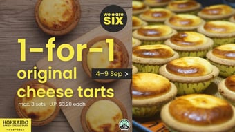 Hokkaido Baked Cheese Tart Offering 1-For-1 Promotion Until 9 Sept 2022